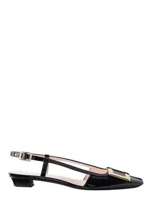 ROGER VIVIER Belle Vivier Patent Leather Slingback Pumps - Black