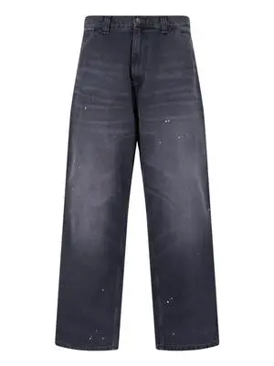 Carhartt Work In Progress Carhartt WIP Wide Leg Jeans With Single Knee Detailing Black