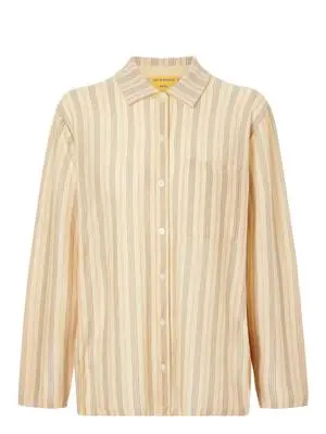 Guest In Residence Showtime Striped Cashmere Shirt - Yellow
