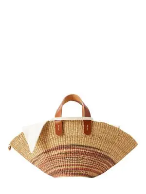 Muuñ Pacha Striped Raffia Tote - Neutrals