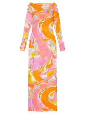 Emilio Pucci Printed Tulle Maxi Dress - Multi