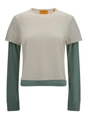 Guest In Residence Layered Long Sleeve Sweater - Cream