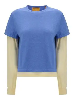 Guest In Residence Layered Lightweight Jersey Top - Blue