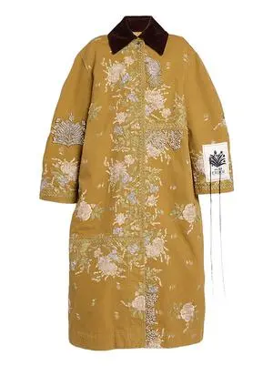 Erdem Embroidered Overcoat - Cumin