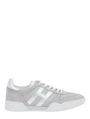 Hogan Soft Leather And Textile Fiber Sneakers - Grey