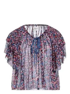 MARANT ETOILE Multicolor Ruffled Viscose Top - Red