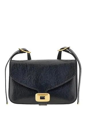 Balenciaga Arena Leather Shoulder Bag With Buckle Detail - Black