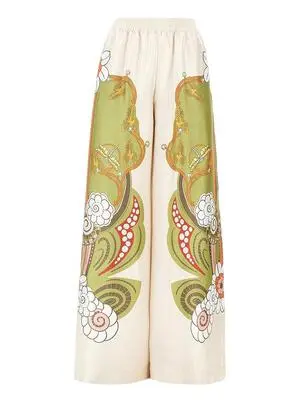 La DoubleJ Printed Silk Palazzo Pants - Multicolor