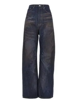MAISON MARGIELA High-rise Wide-leg Jeans With Distressed Effect - Blue