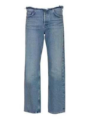 AGOLDE Frayed Waistband Jeans - Blue