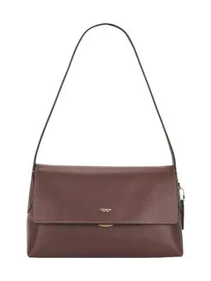 COACH Natural Grain Leather Shoulder Bag 30 - Maple