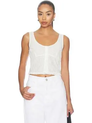 Good American The Eyelet Top - White