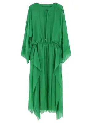 Alberta Ferretti Silk Long Dress - Green