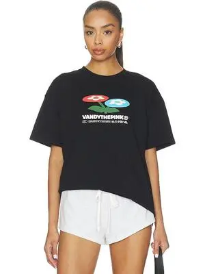 VANDYTHEPINK Two Flower Graphic Tee - Black