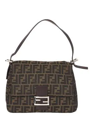 FWRD RENEW Fendi Zucca Mama Forever Baguette Shoulder Bag - Brown