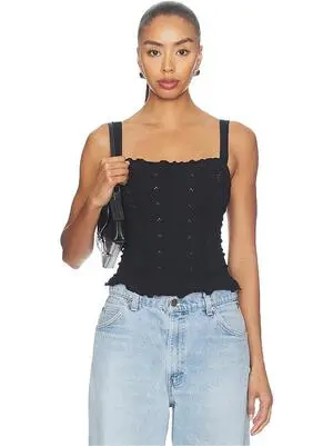 Free People X Revolve So Soft Femme Square Neck Cami - Black