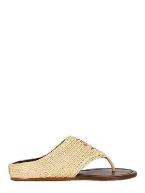 Farm Rio Raffia Icons Flat Sandal - Neutral