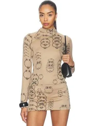 Lado Bokuchava Piercer Turtleneck Top - Beige