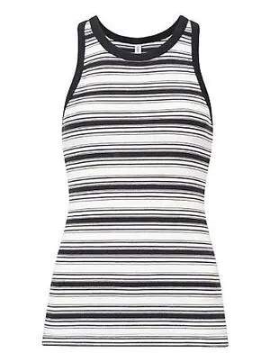 SAMSOE SAMSOE Samsøe Samsøe Striped Ribbed Knit Sleeveless Top - Egret