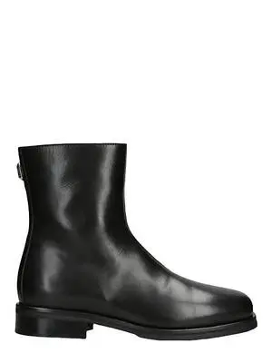 COLLEGIUM Leather Ankle Boots With Zip Fastening And Square Toe - Black