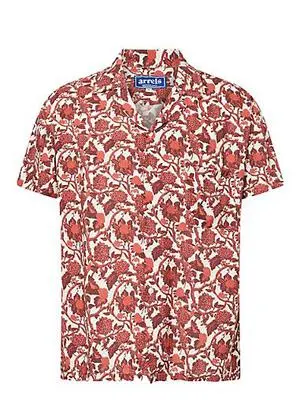 ARRELS BARCELONA Kabak Graphic-print Woven Shirt - Red