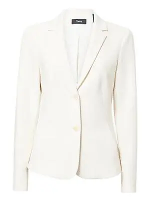 Theory Shaped Long-sleeve Woven Blazer - Rice