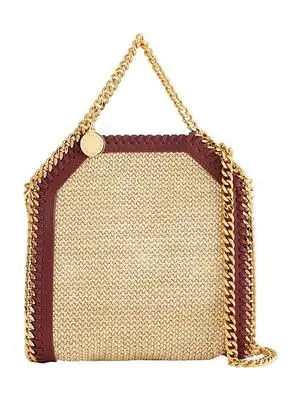 Stella McCartney Falabella Raffia Mini Tote Bag - Natural/cherry