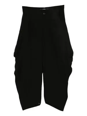 LIMI FEU Draped Detail Trousers - Black