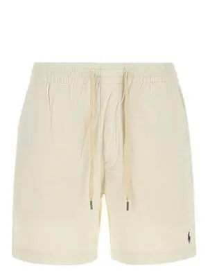 Polo Ralph Lauren Corduroy Bermuda Shorts With Embroidered Logo - White