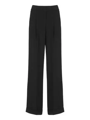 Peserico Wide Leg Pleated Pants - Black
