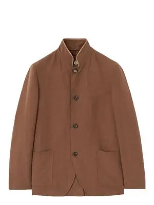 Loro Piana Spagna Long-sleeved Buttoned Jacket - Dark Licorice