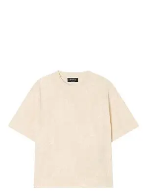 Whistles Textured Floral Cotton-jersey Top - Cream