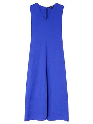 WHISTLES Whistles Textured V-Neck Stretch-Cotton Midi Dress