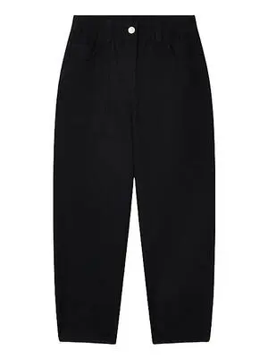 Whistles Tessa Elasticated-waist Stretch Cotton-blend Trousers - Black