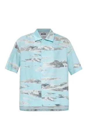 Moschino Graphic Print Short Sleeve Shirt - Blue