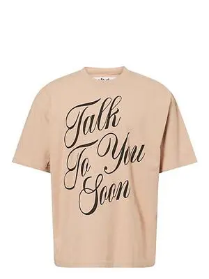 Acne Studios As Talk To You Soon Text-print Cotton T-shirt - Beige