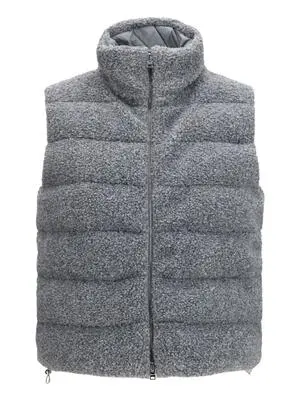 Herno Shearling Front Quilted Vest - Gray