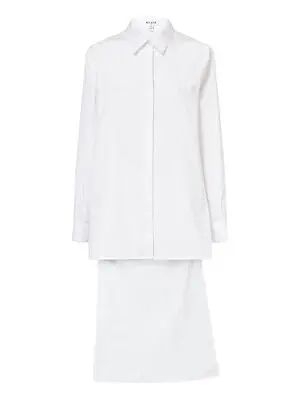 Alaïa Asymmetric Hem Boxy Fit Cotton Shirt - Blanc