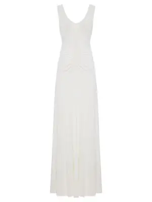 SELF-PORTRAIT Self-Portrait Ruched Sleeveless Maxi Dress No