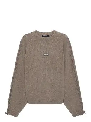 ROTATE BY BIRGER CHRISTENSEN Knit Lacing Jumper With Sleeve Ties - Taupe