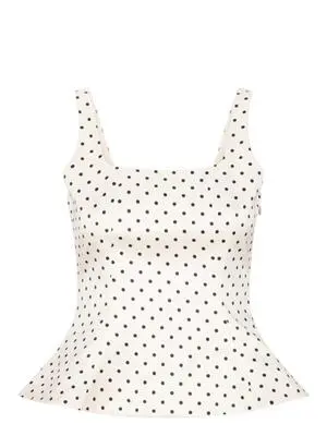 ROTATE BY BIRGER CHRISTENSEN Sleeveless Polka Dot Vest - No