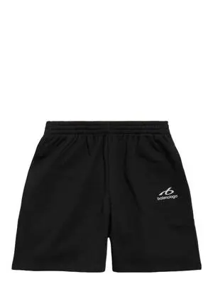 Balenciaga Relaxed Fit Shorts With Artwork - Black