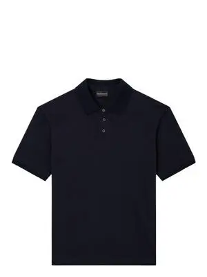 Emporio Armani Monogram Cotton Polo Shirt - Blue