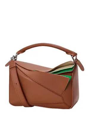 Loewe Puzzle Layers Small Leather Top-handle Bag - Multicolor Squirrel