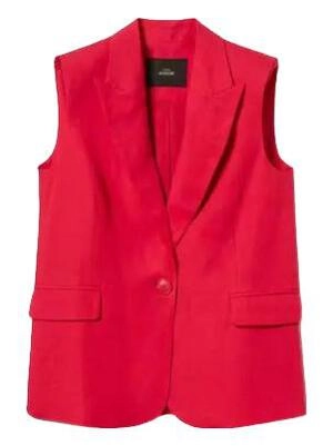 TWINSET Single-breasted Notched Lapel Waistcoat - Red