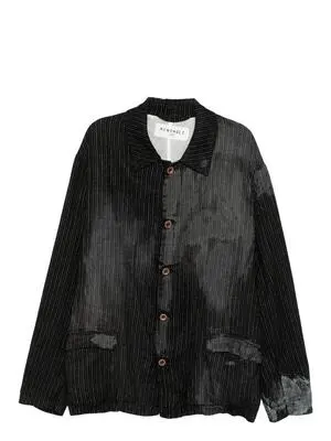 RUNDHOLZ Pinstripe Pattern Faded Jacket - Black