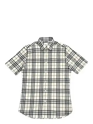 Burberry Plaid Short-sleeved Shirt - Gray