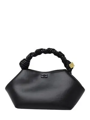 GANNI GANNI "Bou" Bag In Recycled Leather With Twisted Handle Black