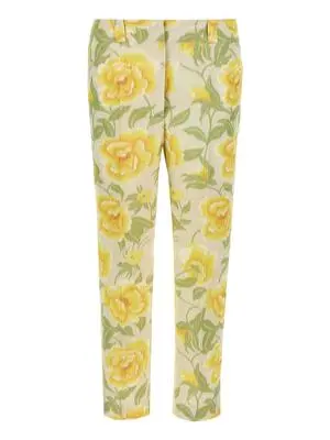 Kenzo Floral Print Cropped Pants - Multicolor