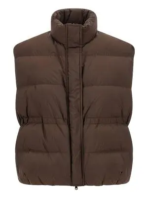 Brunello Cucinelli Quilted Puffer Vest With Monile Detail - Brown